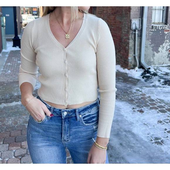 BE COOL | Sweaters | New Be Cool Weston Button Sweater Top In Soybean ...